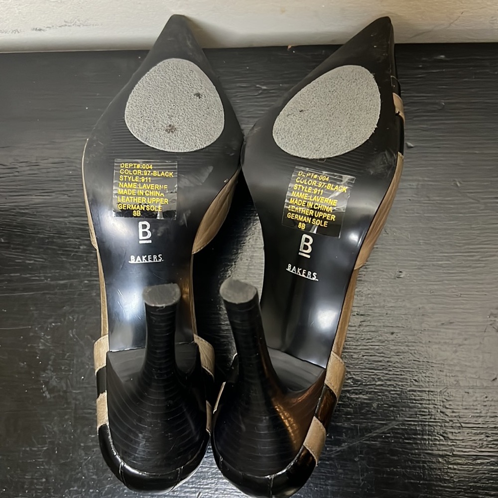 Bakers Laverne Pointy High Heels Gray/Black 8b - Gem